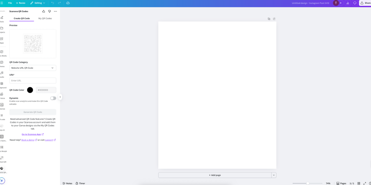 Make QR Codes using Scanova app on Canva: The Best Guide
